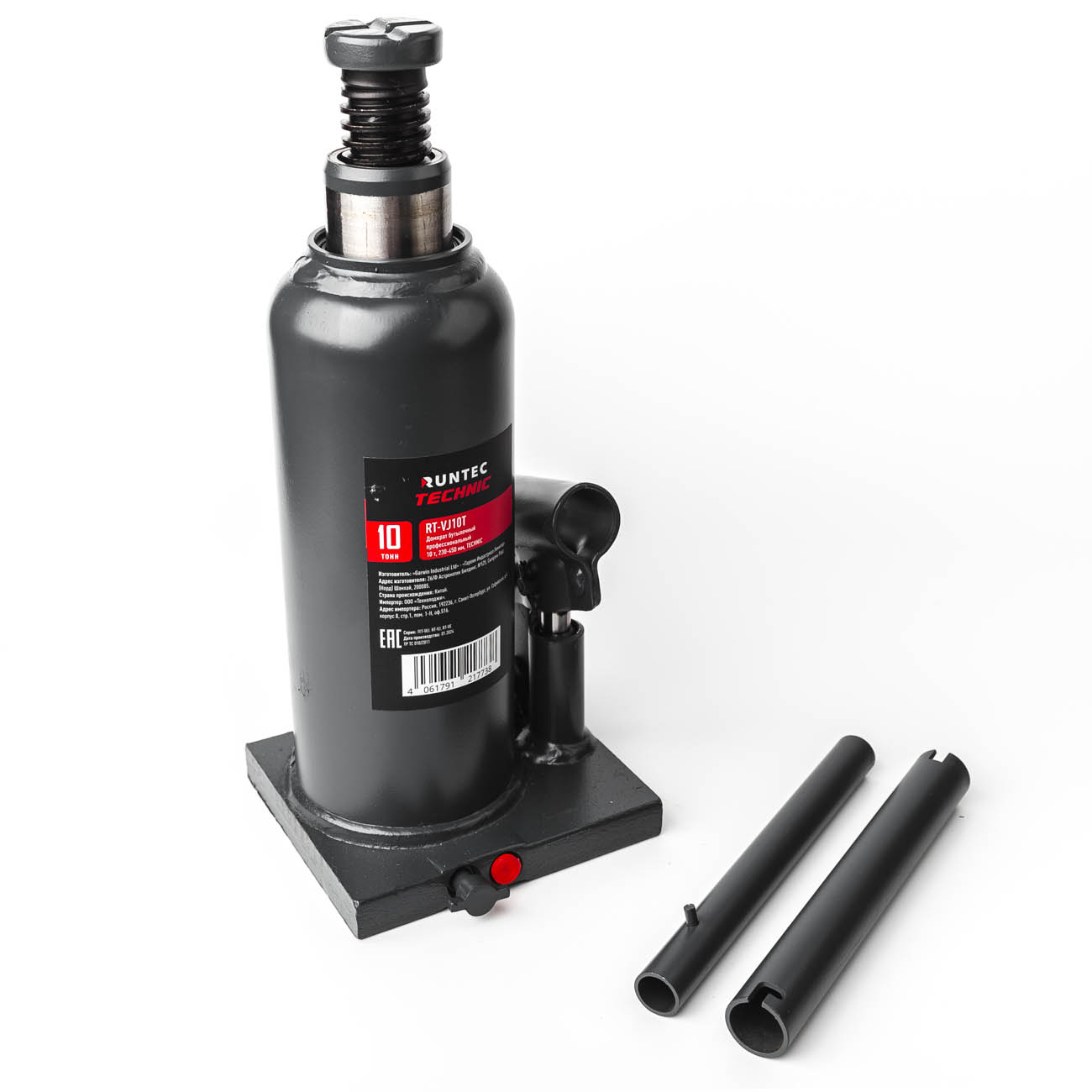 RUNTEC RT-VJ10T Домкрат бутылочный профессиональный 10 т, 230-450 мм ...
